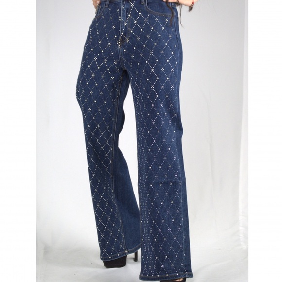 Cato | Jeans | Cato Wide Leg Jeans With Diamond Embellished Sparkle ...